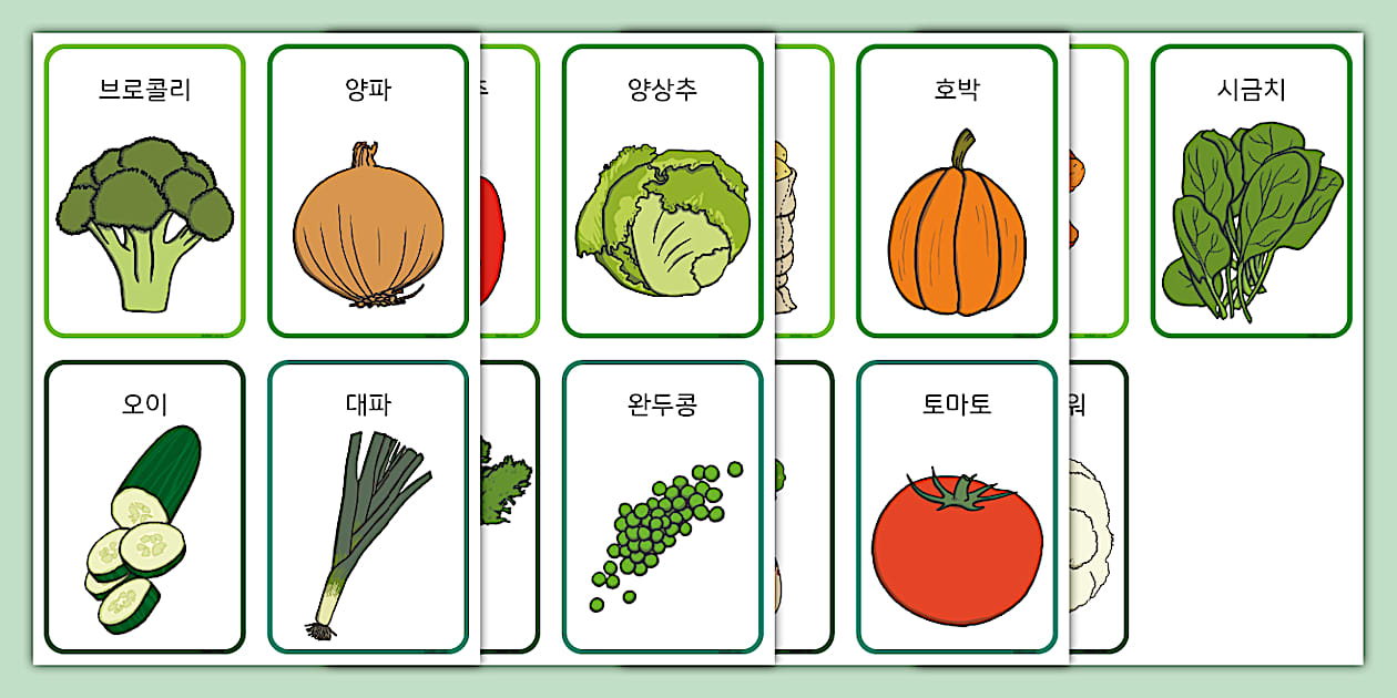 채소 플래시 카드 | Vegetables Flashcards - Twinkl
