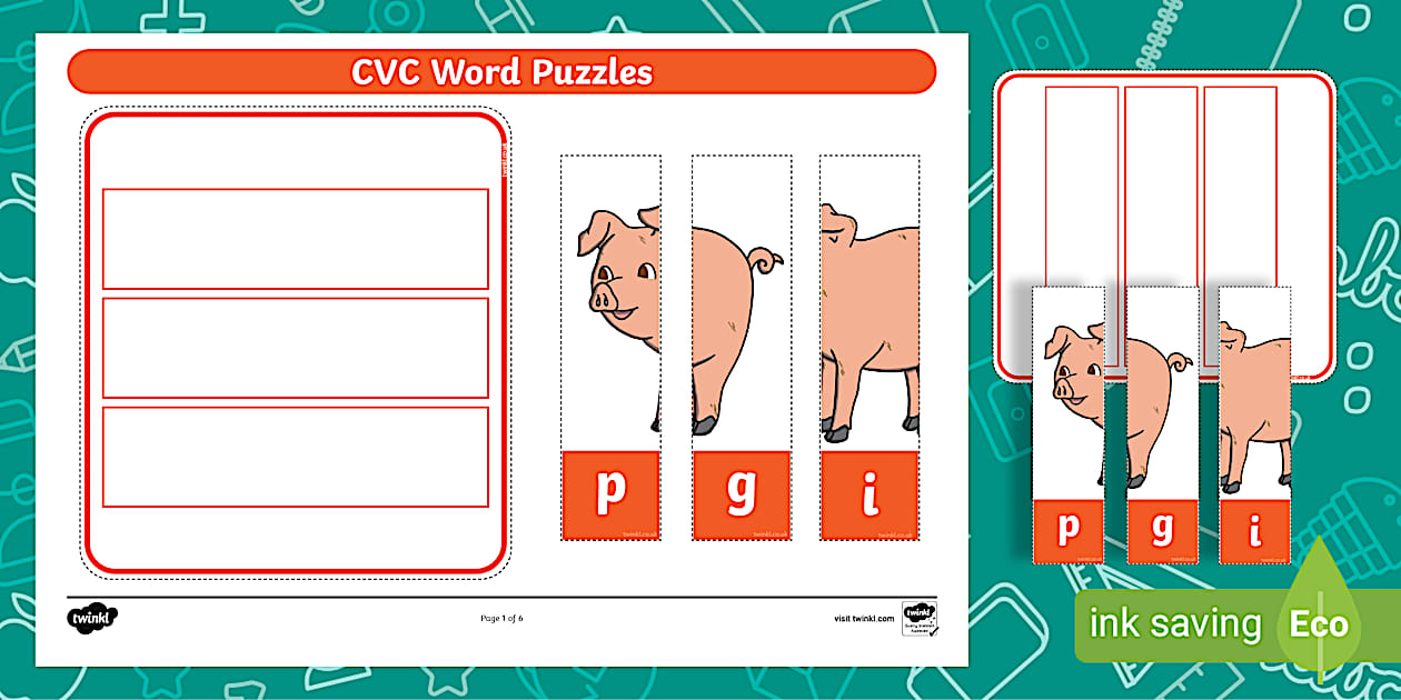 Editable Workstation Pack: CVC (i) Words Puzzles Activity Pack