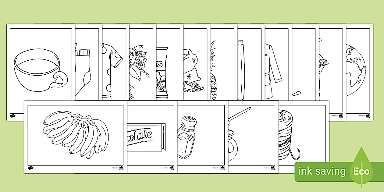 Fairtrade Colouring Sheets - Twinkl