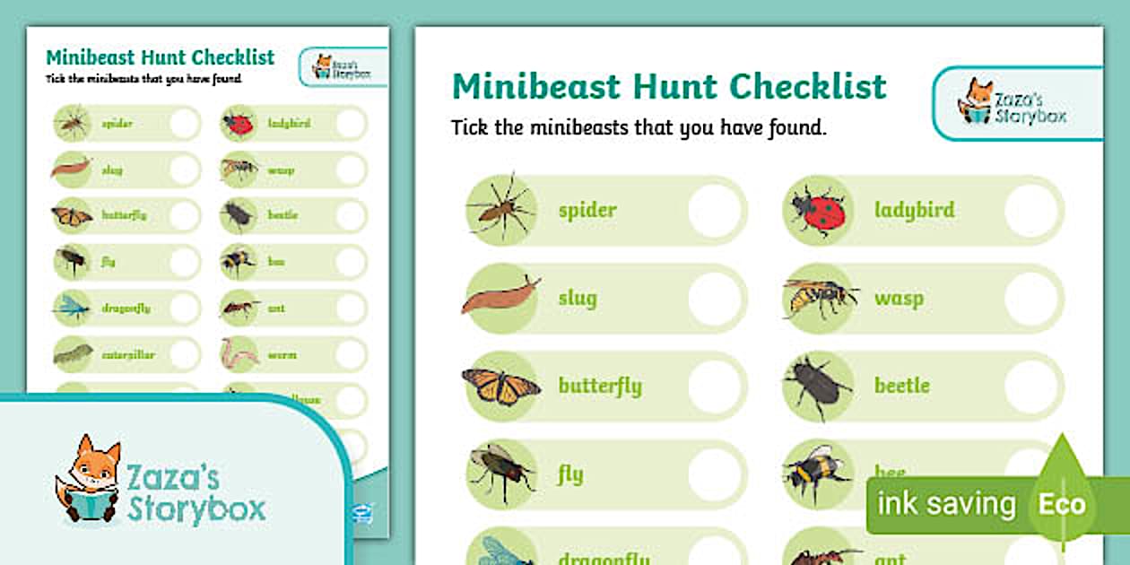 FREE! - Minibeast Hunt Checklist (teacher made) - Twinkl