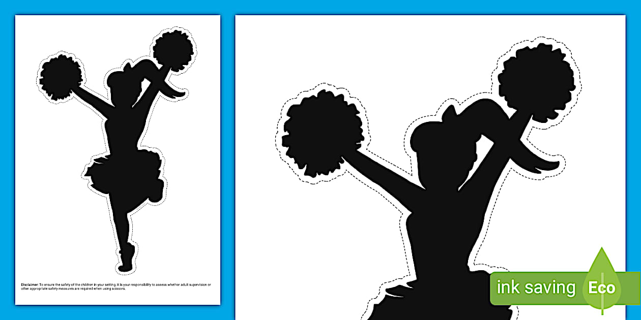 Cheerleader Silhouette Cut-Out (Teacher-Made) - Twinkl