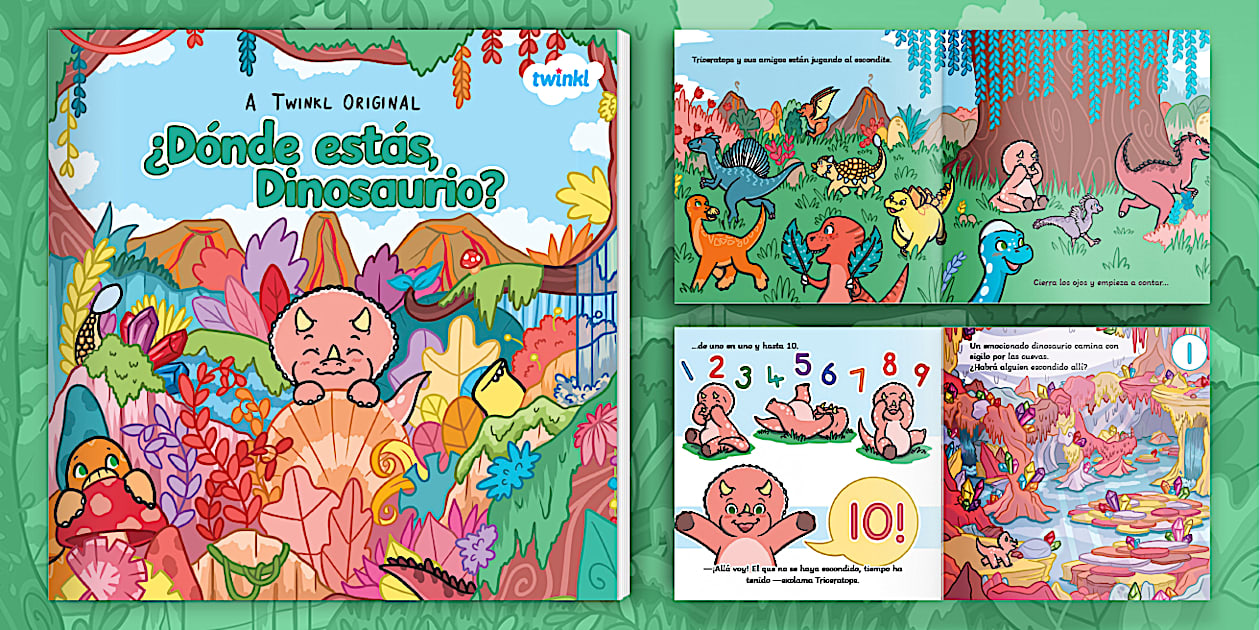 Ebook: ¿Dónde estás, Dinosaurio? (teacher made) - Twinkl