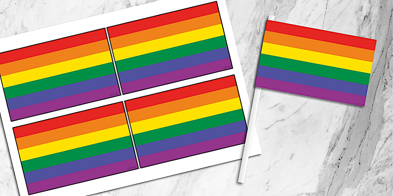 LGBTQ+ Gay Pride Handheld Flag | Twinkl Party (teacher made)