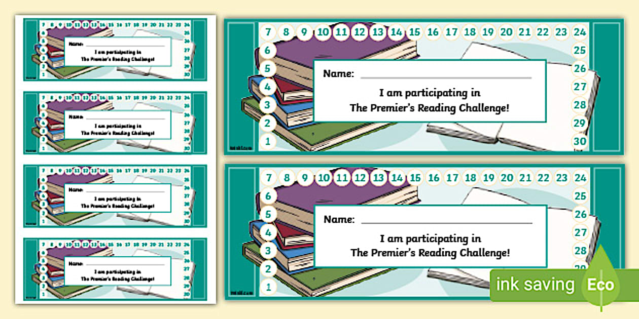 Bookmarks to Support The Premiers Reading Challenge - Twinkl