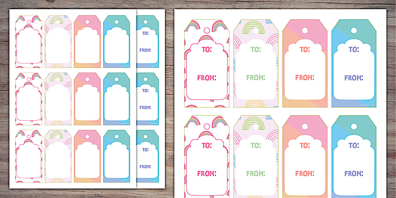Pastel Rainbow Gift Tags | Twinkl Party