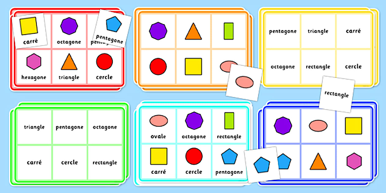 2D Shape Bingo French (teacher made) - Twinkl