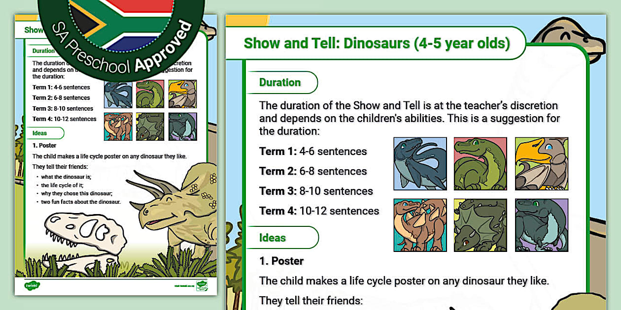 Dinosaurs: Show and Tell Ideas (Ages 4-5) (teacher made)