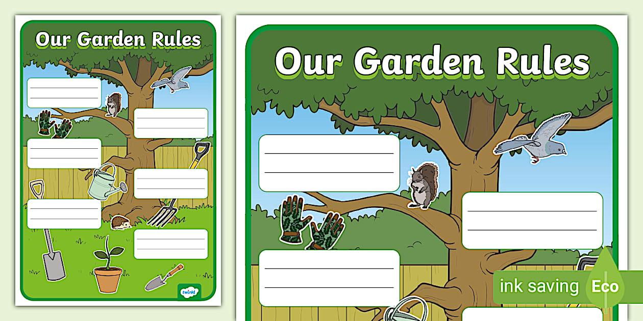 Our Garden Rules Display Poster (teacher made) - Twinkl
