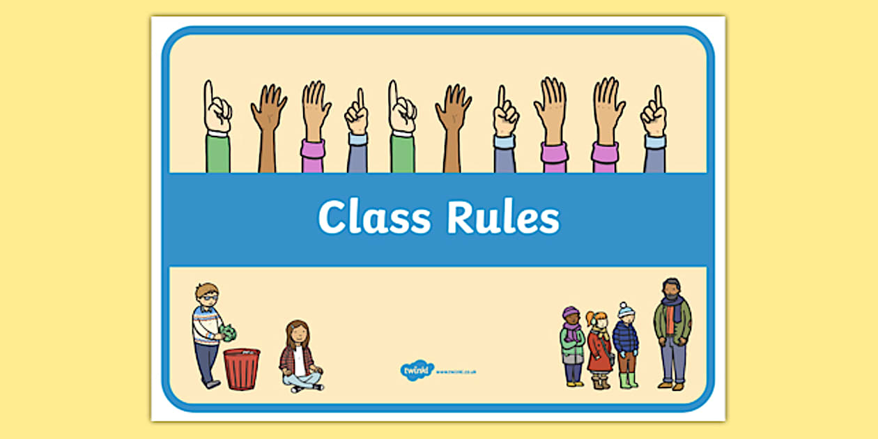 Cursive Class Rules Display Poster (teacher made) - Twinkl