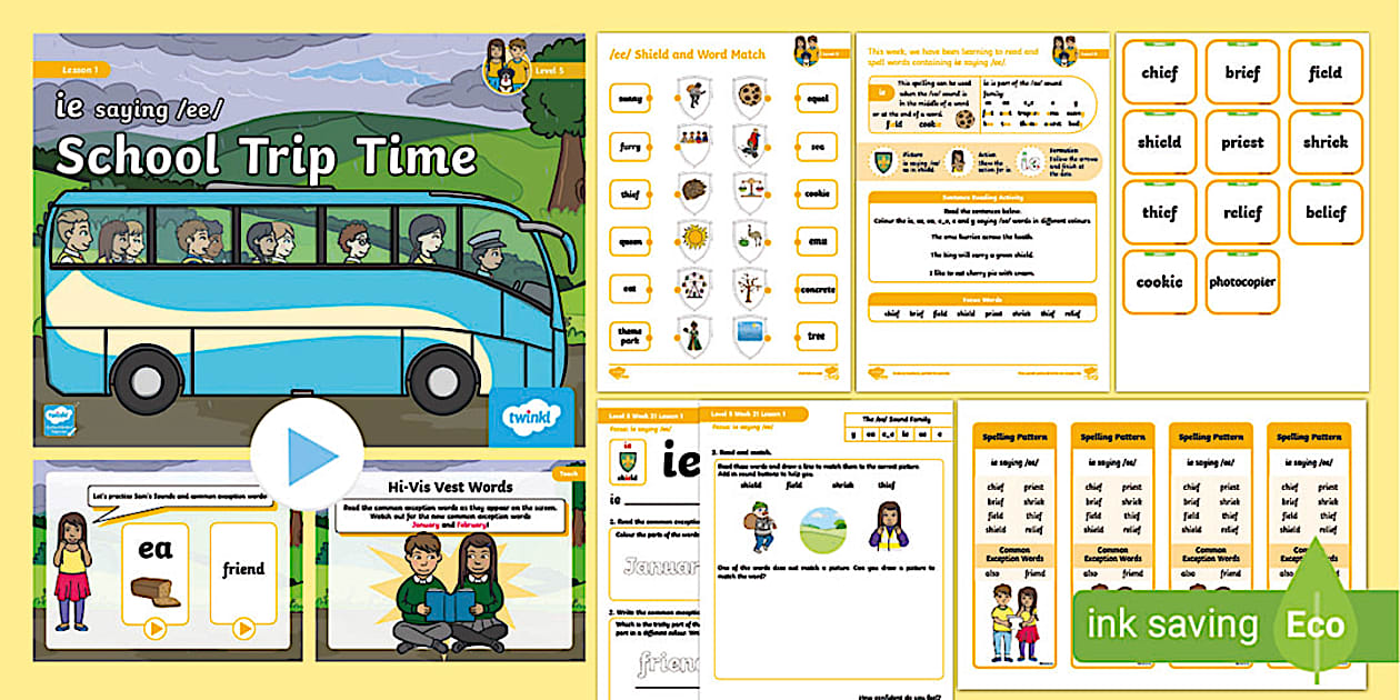 'ie' saying /ee/ - Level 5 Week 21 Lesson 1 - Primary - KS1