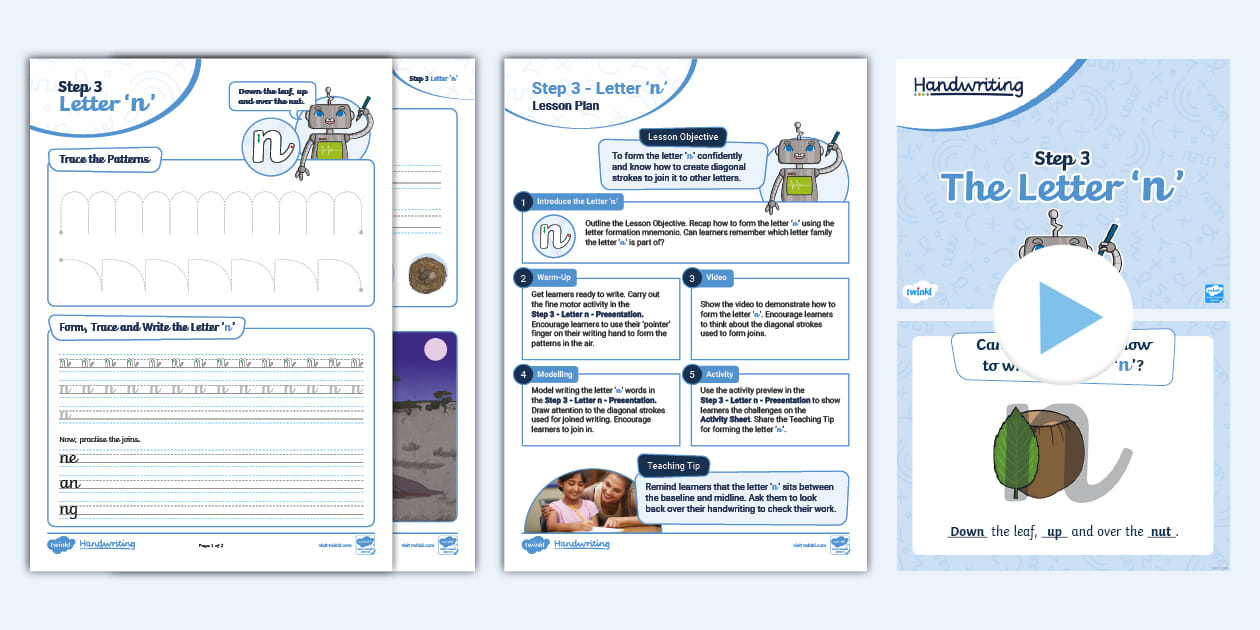Step 3 Joined Handwriting Letter ‘n’ Pack (teacher made)