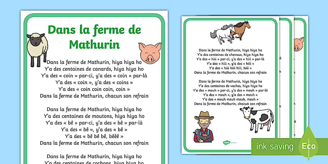 Poster : Dans la ferme de Mathurin (professor feito)