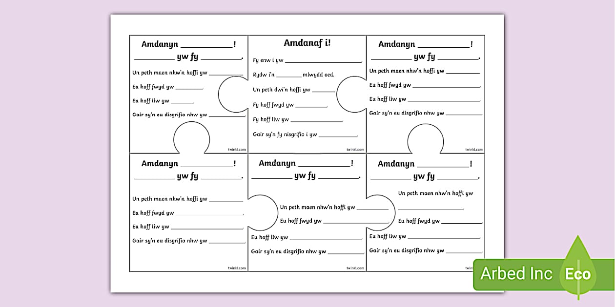 Jig-so Amdanaf I A’r Teulu | Twinkl Cymru (teacher made)