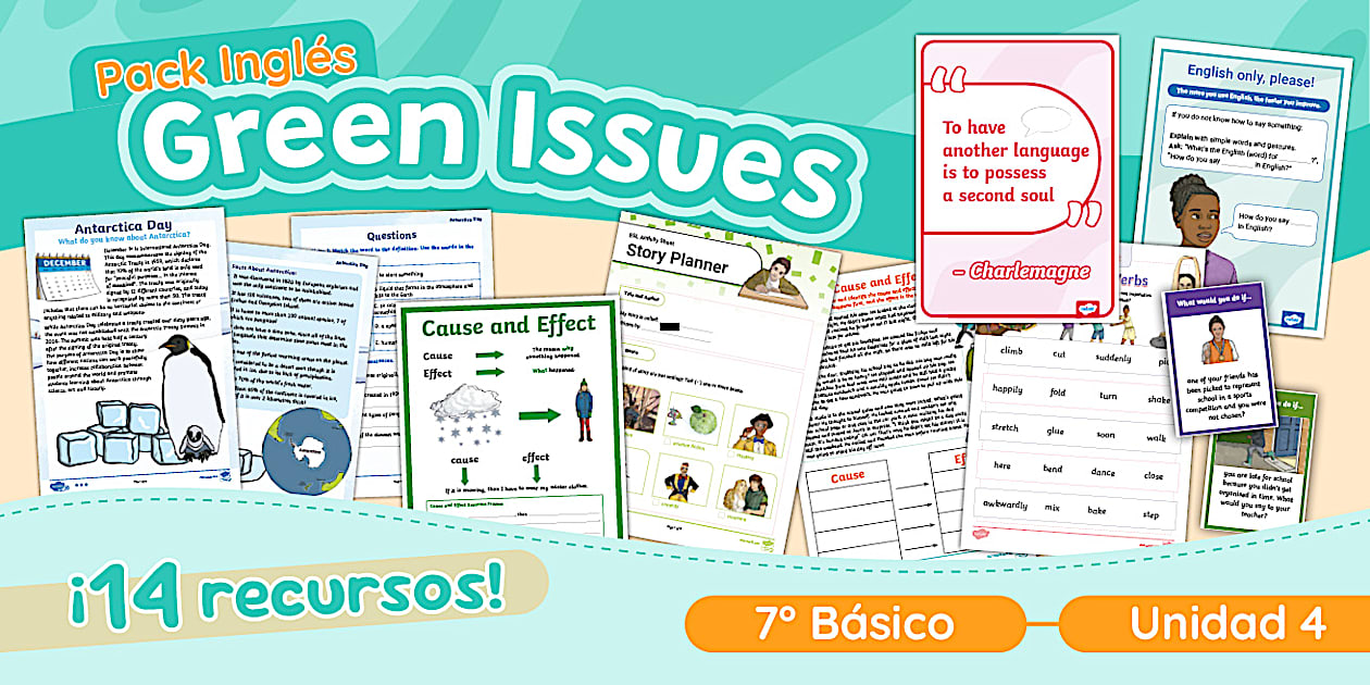 Pack | Unidad 4 | 7° Básico | Inglés | Environment | Issues