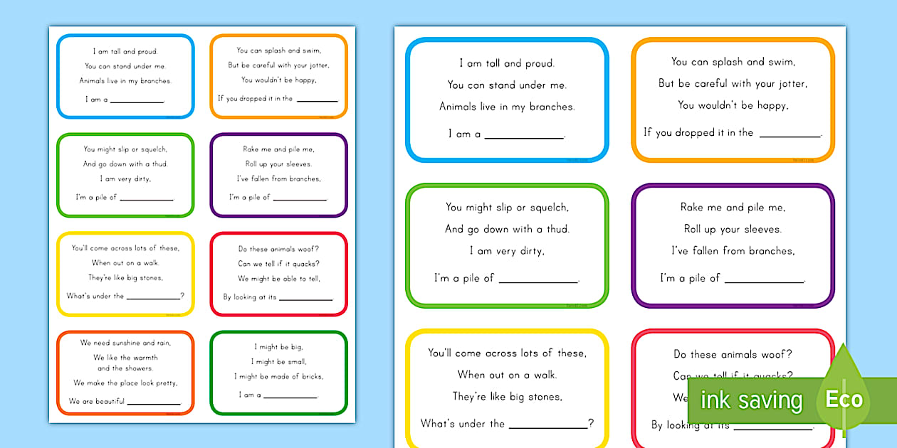 What Am I? Outdoor Nature Riddles - K to 2nd Grade Riddles