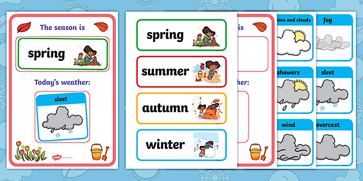 Weather and Seasons Display Chart (teacher made) - Twinkl