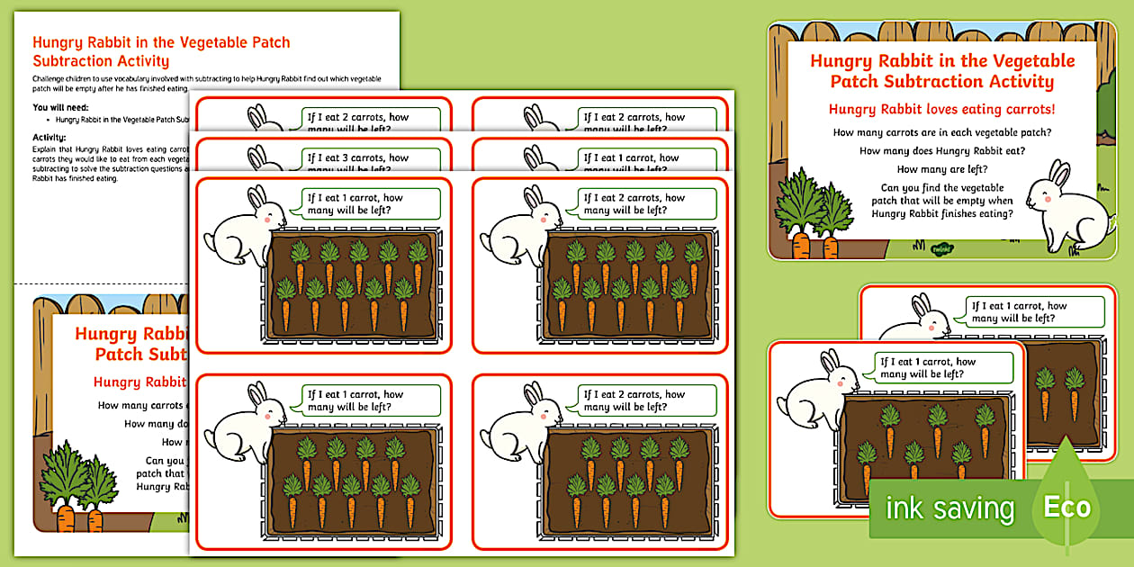 Hungry Rabbit in the Vegetable Patch Subtraction Activity