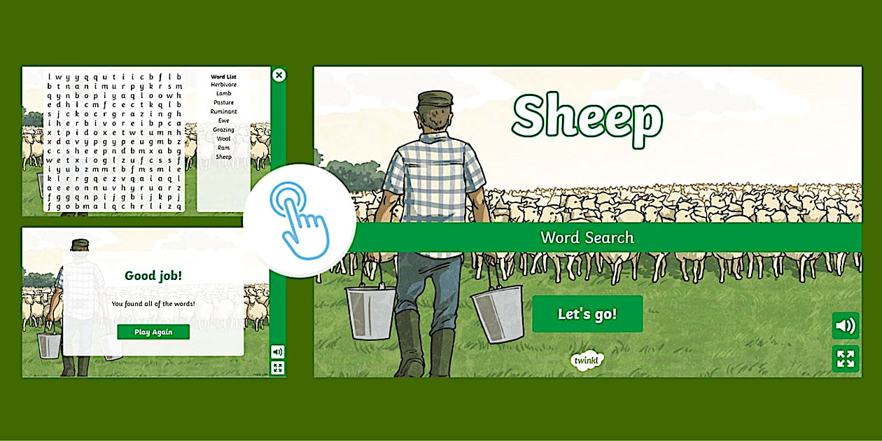 Interactive Sheep Word Search | Twinkl Word Search | Words