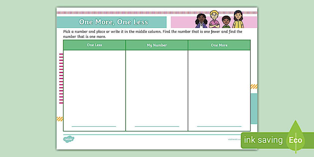 👉 One More One Less Worksheet - Twinkl