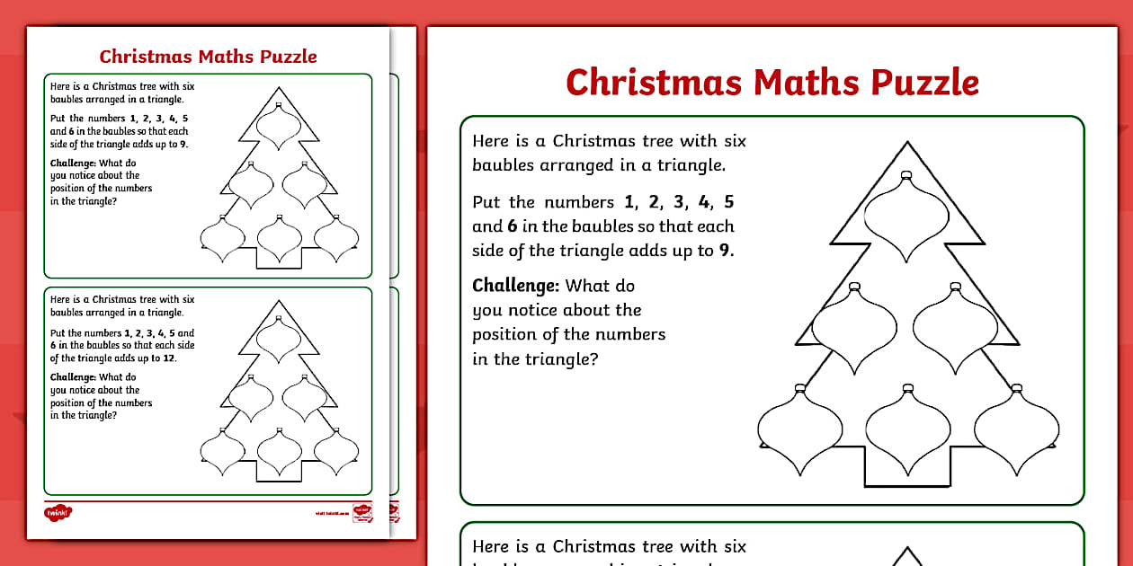 👉 KS1 Christmas Maths Puzzle (teacher made) - Twinkl