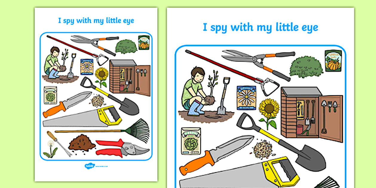 Gardening Themed I Spy With My Little Eye Worksheet / Worksheet - ESL ...