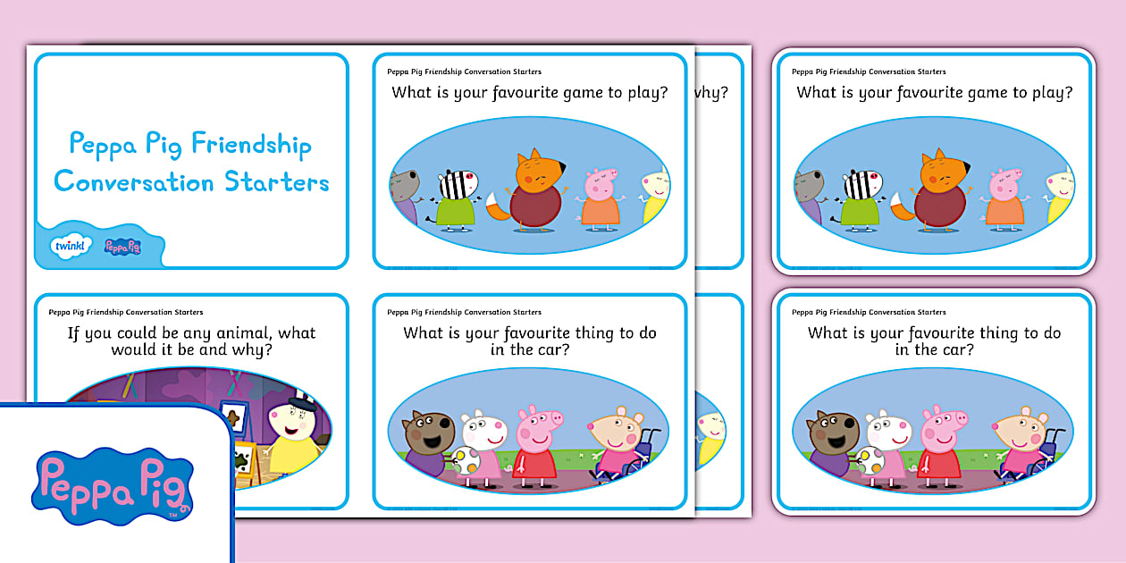 FREE! - Peppa Pig Friendship Conversation Starters - Twinkl