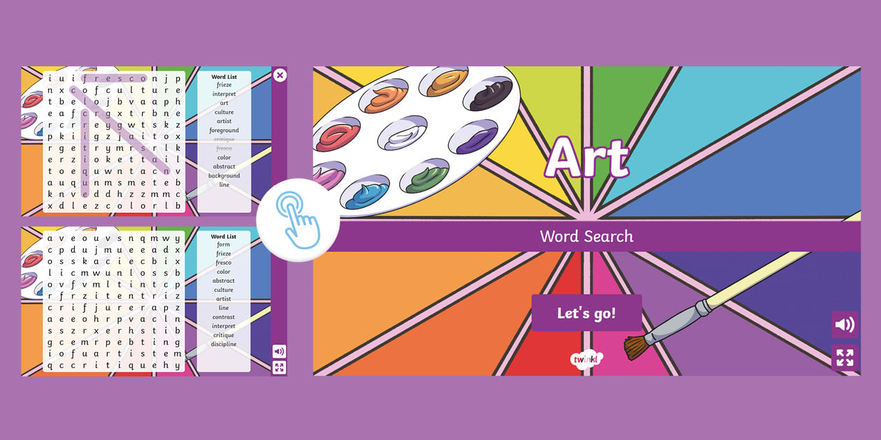 Tier 3 Art Vocabulary Interactive Word Search (teacher made)