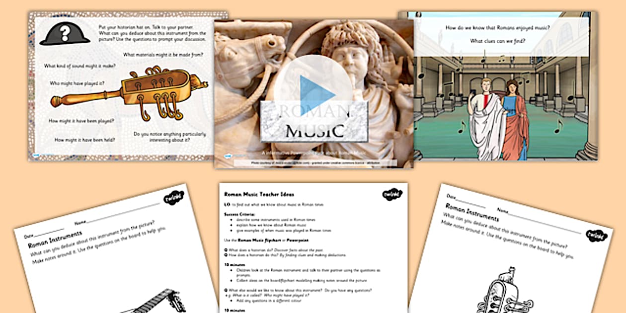 Roman Music and Musical Instruments KS2 Lesson Pack - Twinkl