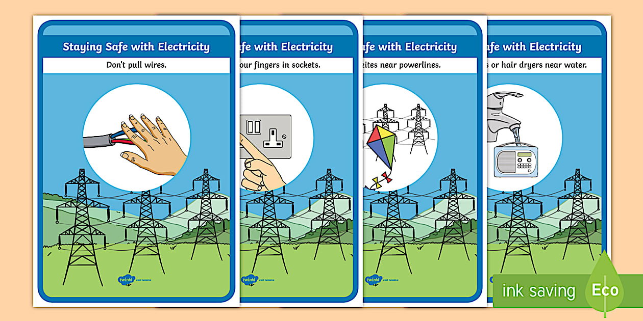 Editable Junior Senior Infants Staying Safe With Electricity Display ...