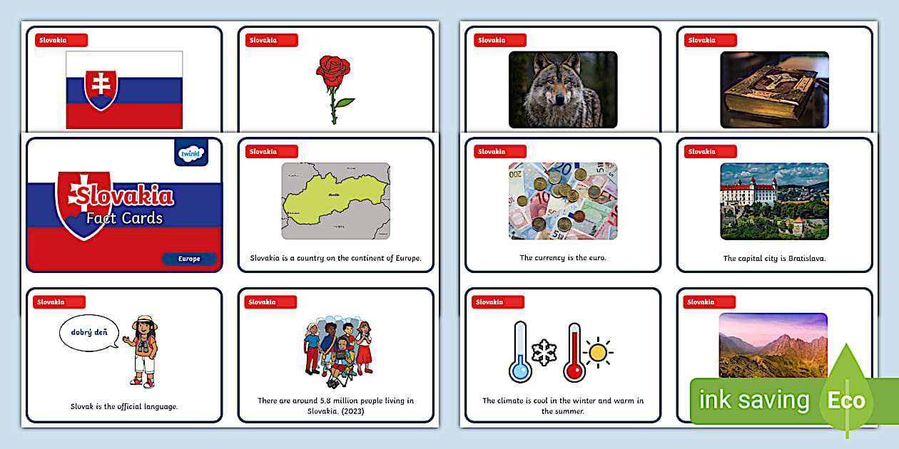 KS1 Slovakia Fact Cards (teacher made) - Twinkl