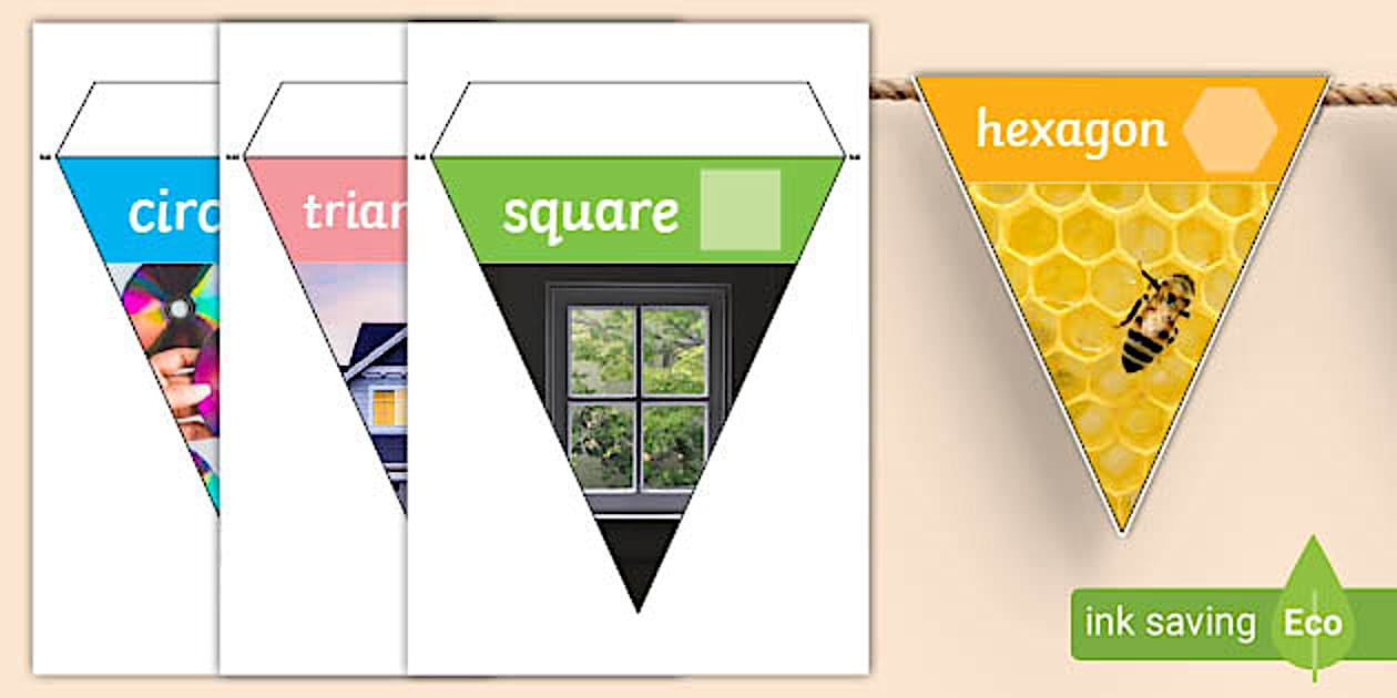 Cursive 2D Shape Photos Display Bunting - Twinkl