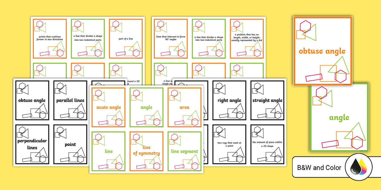 Fourth Grade Geometry Matching Cards (teacher made) - Twinkl