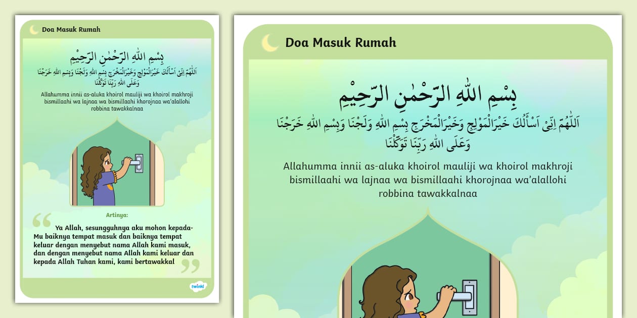 Poster Doa Masuk Rumah (teacher made) - Twinkl