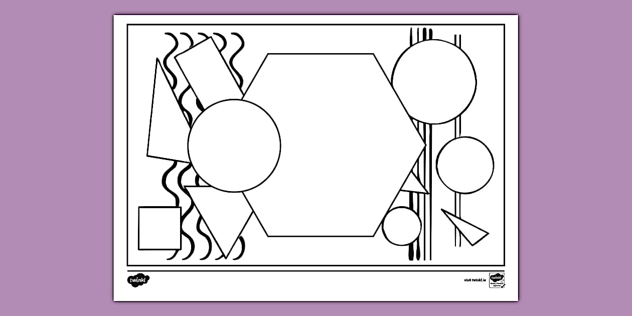 Abstract Art Colouring Sheet - Twinkl Colouring - Twinkl
