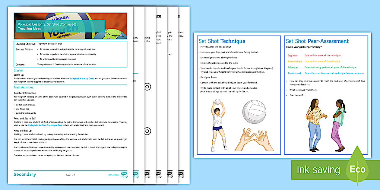Volleyball Lesson 2: Set Shot (Continued) - Twinkl
