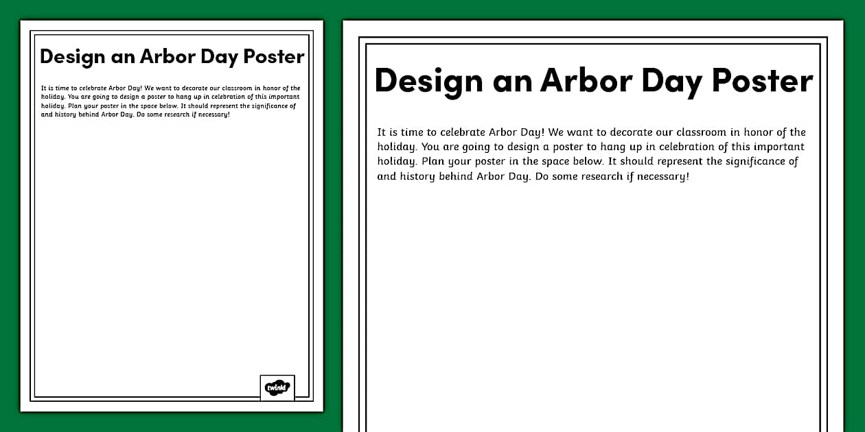 Design an Arbor Day Poster Activity for 6th-8th Grade