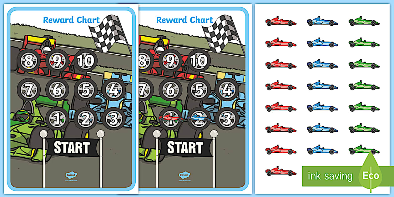 Racing Car Reward Chart (teacher made) - Twinkl