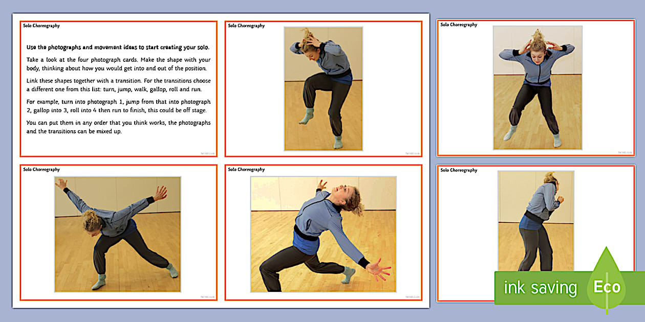 Solo Choreography Activity Cards (Teacher-Made) - Twinkl