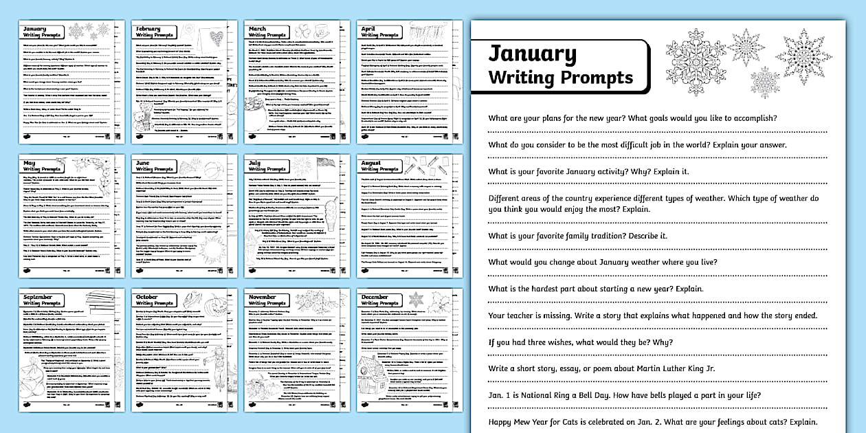 Eighth Grade Journal by the Month Writing Pack - Twinkl