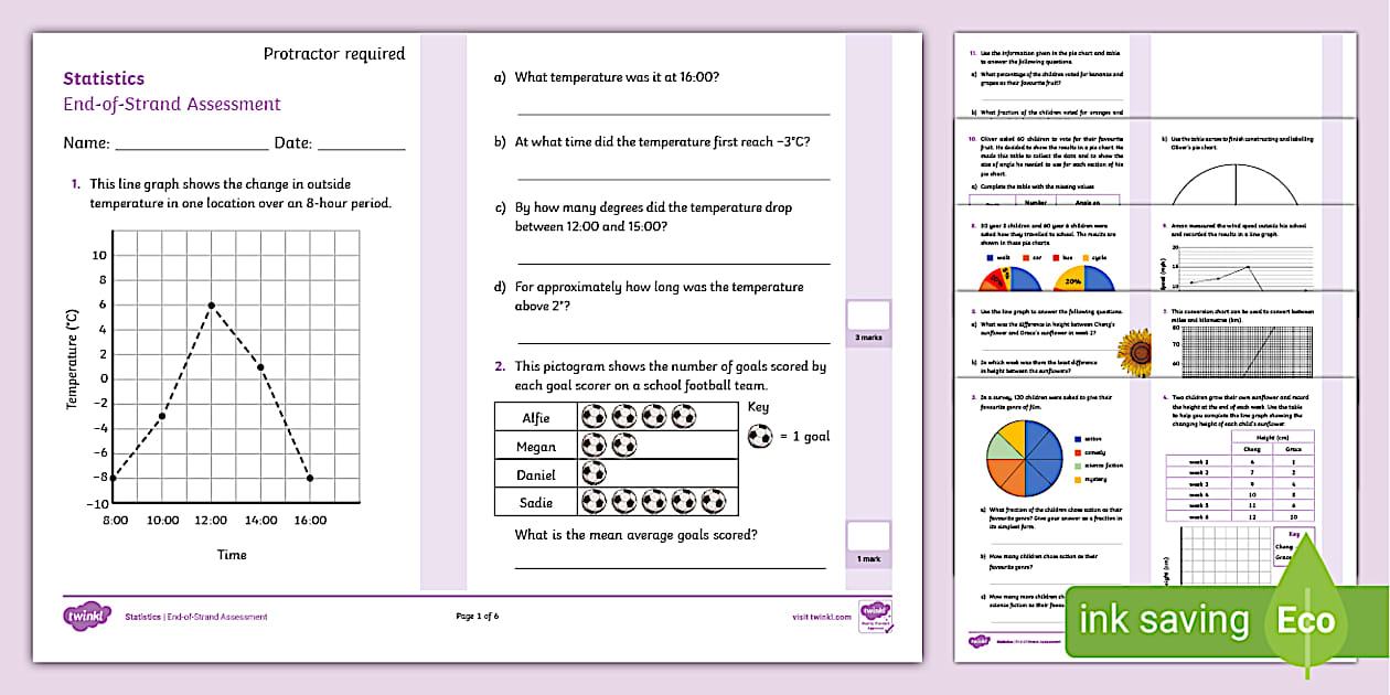 👉 Year 6 Statistics End-of-UnitAssessment - Twinkl