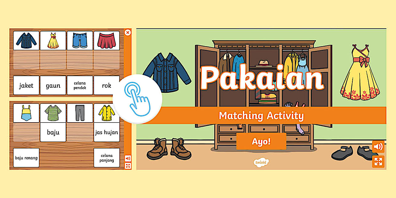 Clothes: Picture Match Interactive Game - Indonesian
