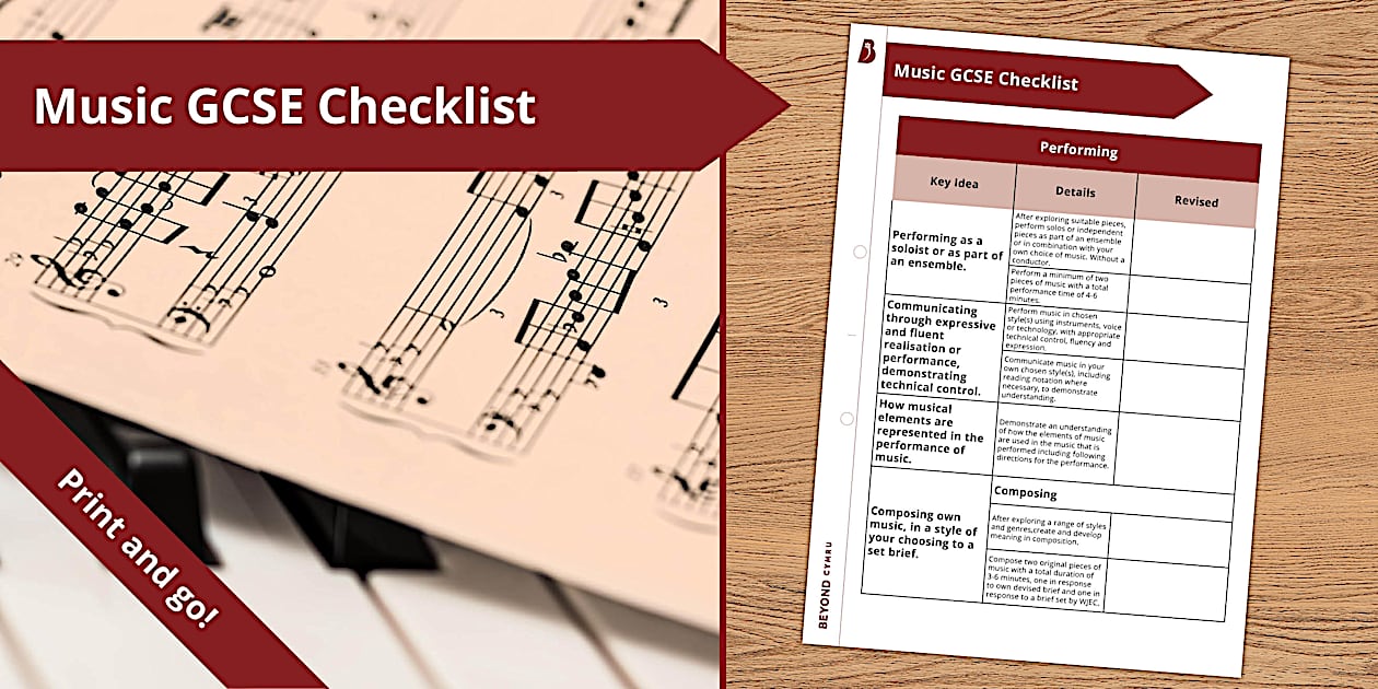 Music GCSE Checklist