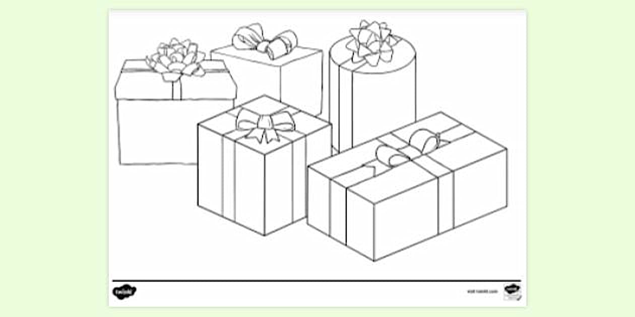 Christmas Presents Colouring | Colouring Sheets - Twinkl