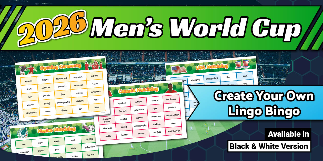 2026 Men’s World Cup Lingo Bingo