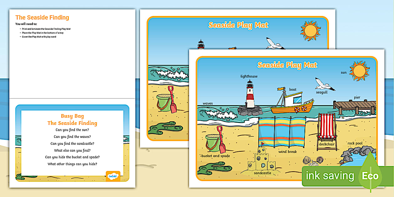 A fun busy bag with seaside toddler activities | Sand play