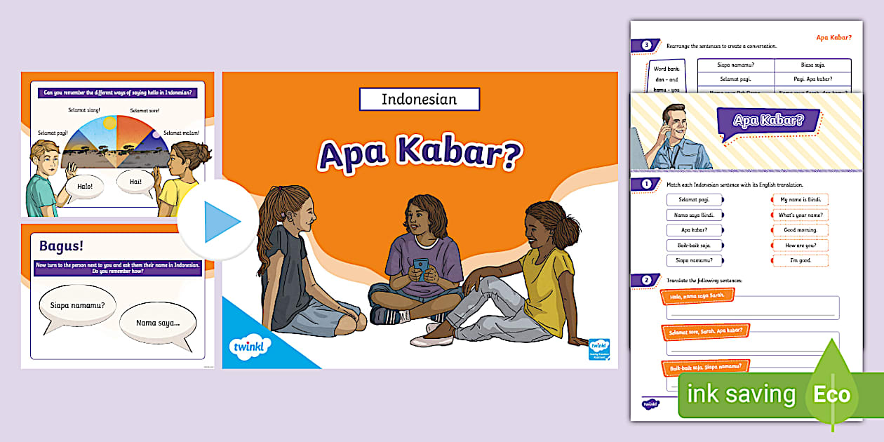 Years 3-4 Indonesian Lesson Pack: Apa Kabar (Teacher-Made)
