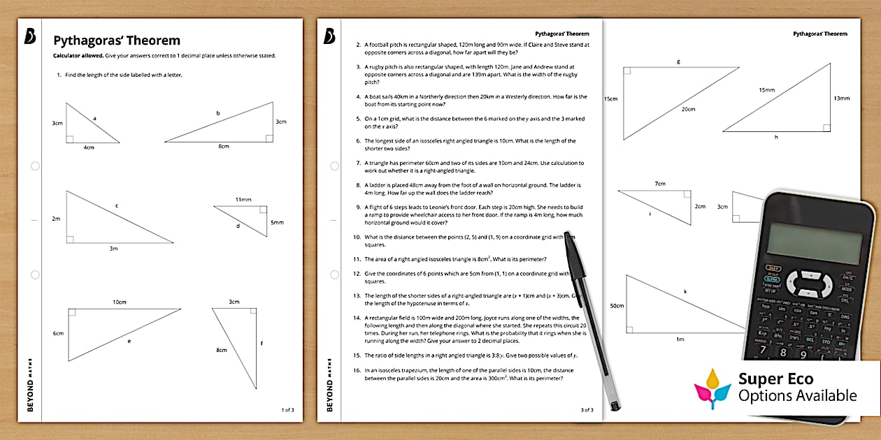 Maths Mastery: Pythagoras’ Theorem Worksheet | KS3 Maths