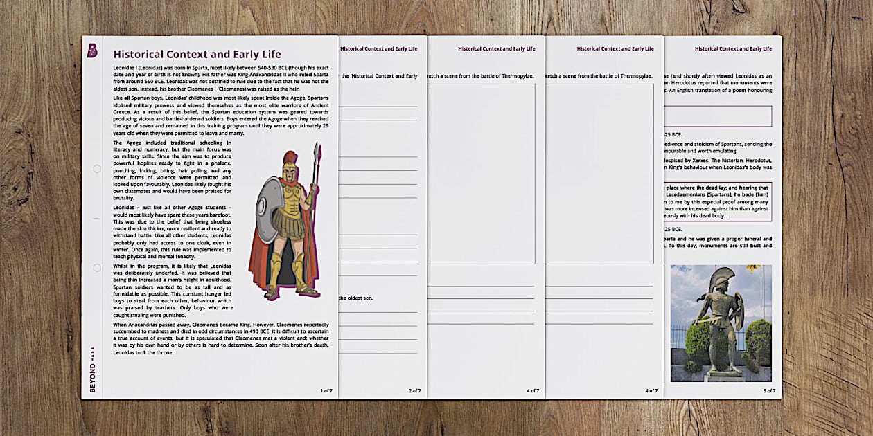 King Leonidas I Worksheet (teacher made) - Twinkl