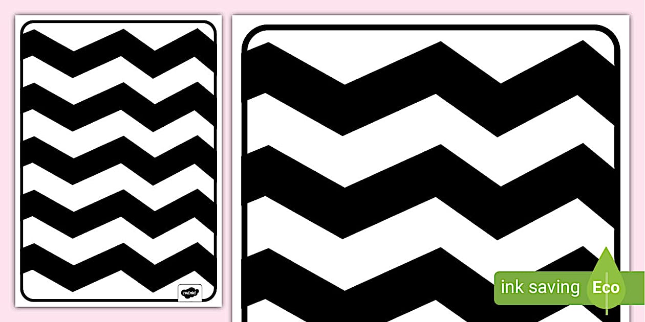Black Zig Zag Themed A4 Sheet (teacher made) - Twinkl