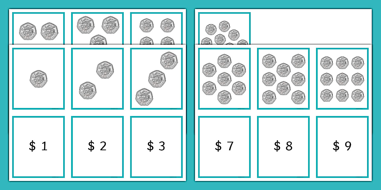 Barbados Money to Ten Dollars With Matching Cards - Twinkl